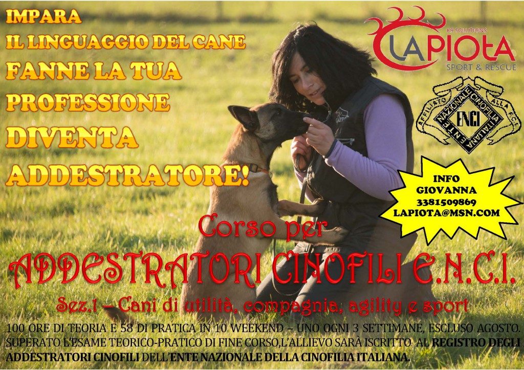 CORSO PER ADDESTRATORI CINOFILI E.N.CI. – Etogramma del cane e ...